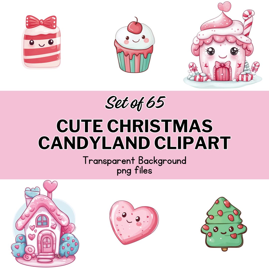 Christmas Candyland Clipart | 65 PNG Candy Designs (transparent ...