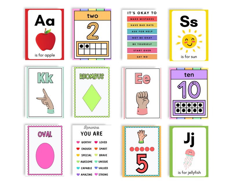 Classroom Poster Pack- Classroom Decor- Letters, Numbers, Colors ...