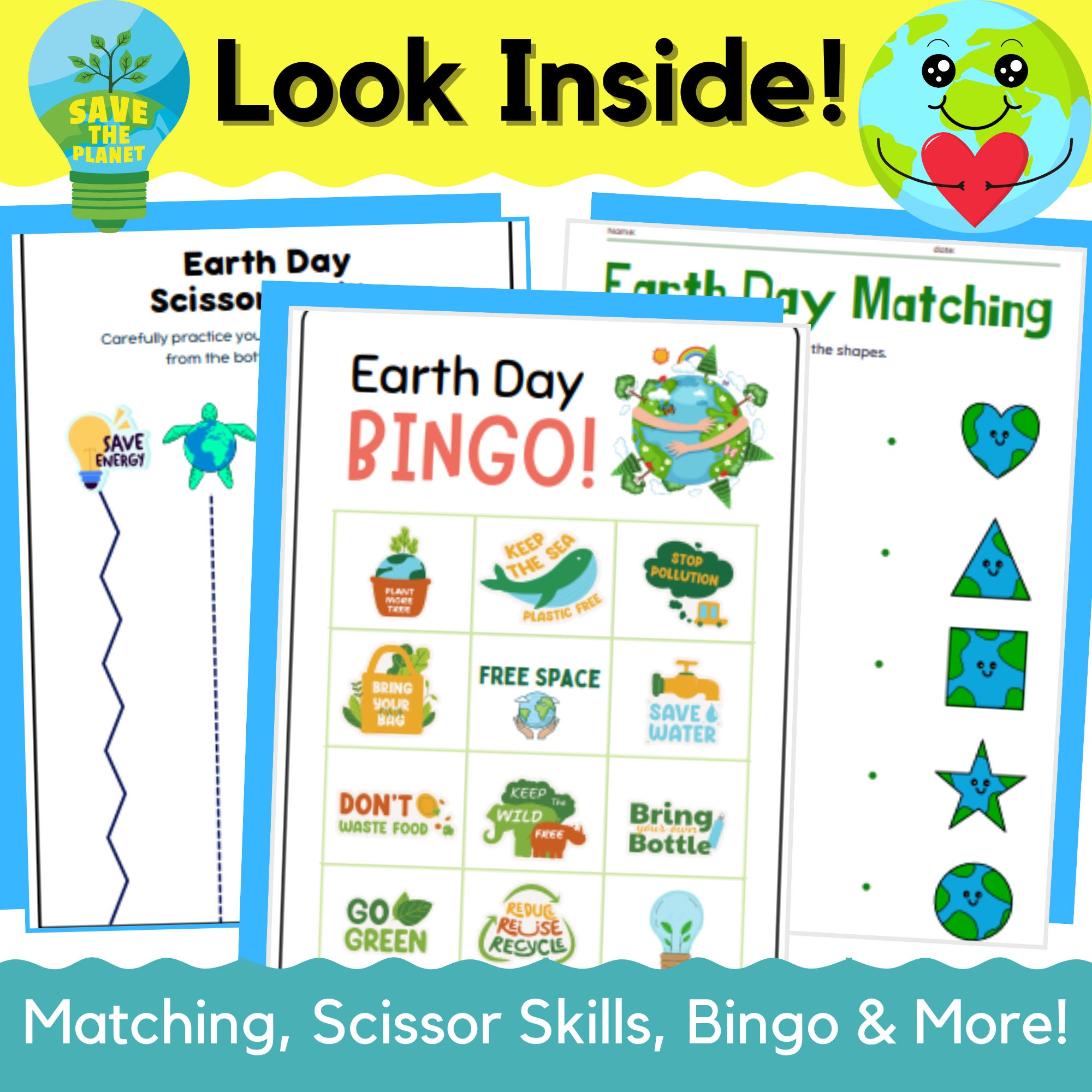 Earth Day Printables and Activities for Kids Bundle Worksheets Games ...