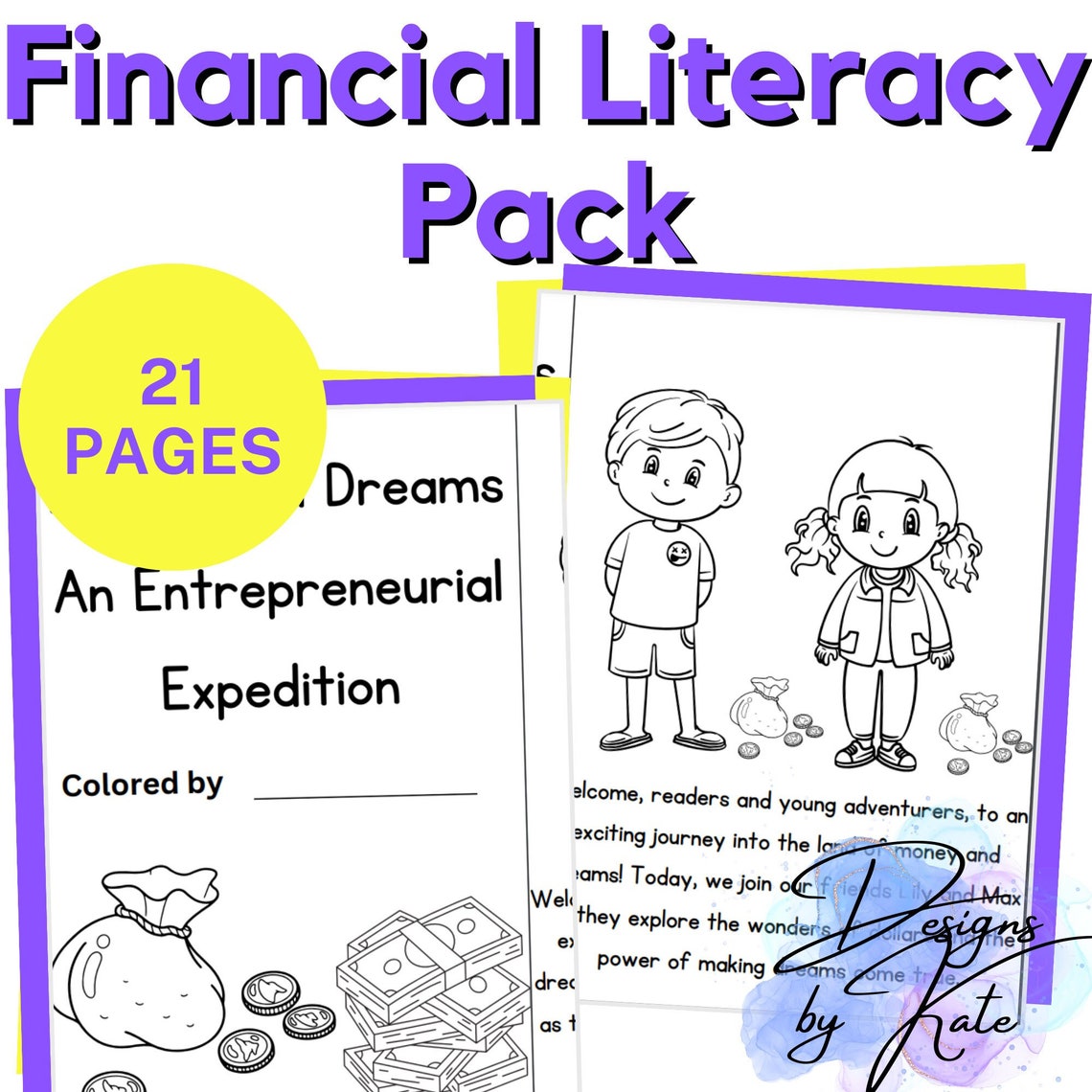 Financial Literacy Pack for Kids: Entrepreneur Story, Worksheets ...