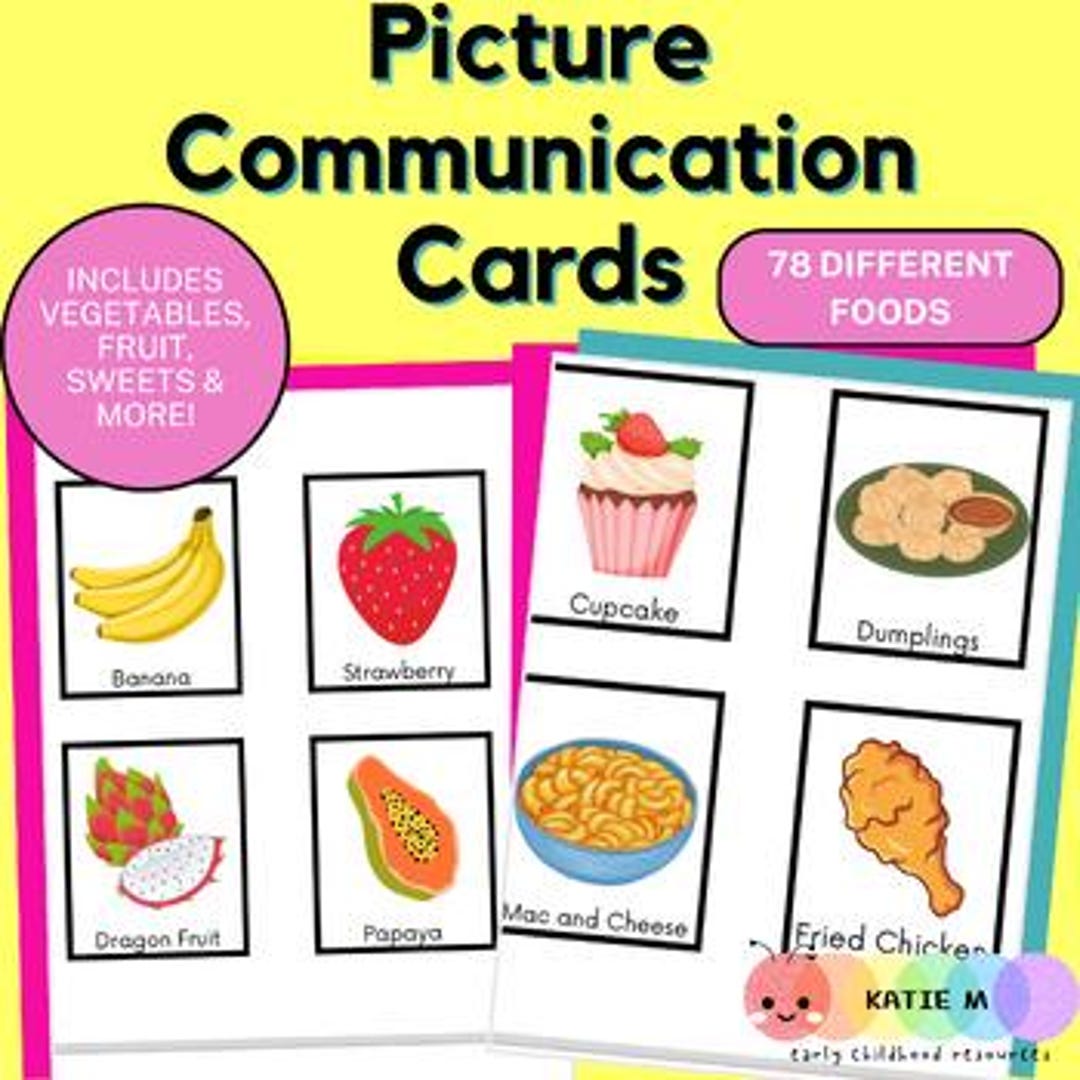 Food Picture Cards: Autism Communication Tools - Special Education PECS ...