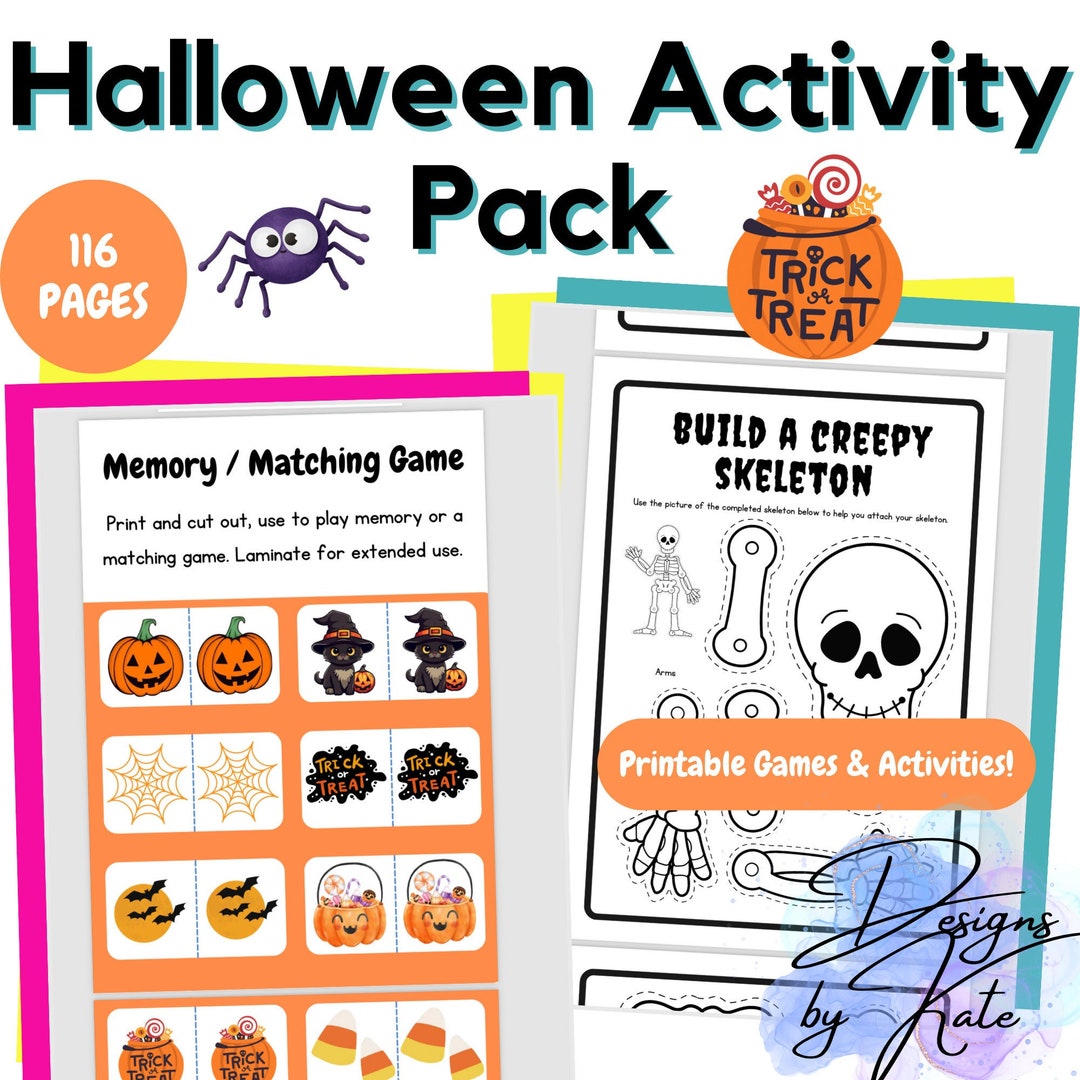 Halloween Activity Pack: Games, Crafts, Puzzles (printable) - Etsy