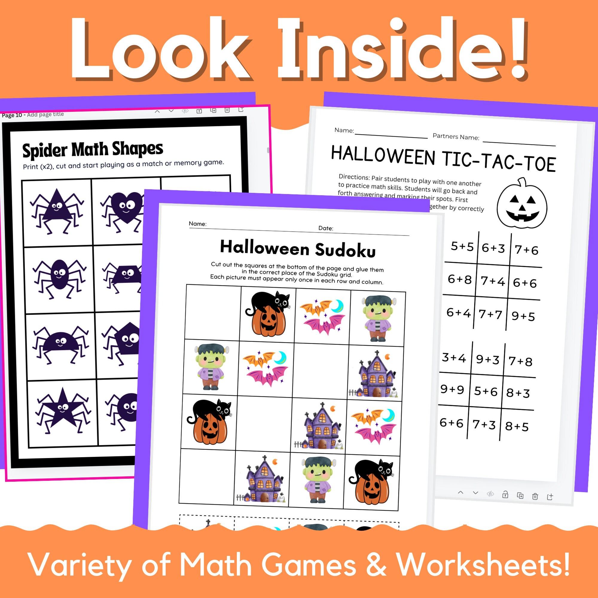 Halloween Math Pack - Kinder-2nd - Counting, Addition, Graphing & More ...