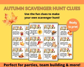 Autumn Indoor Scavenger Hunt | Printable PDF | Kids, Teens, Adults ...