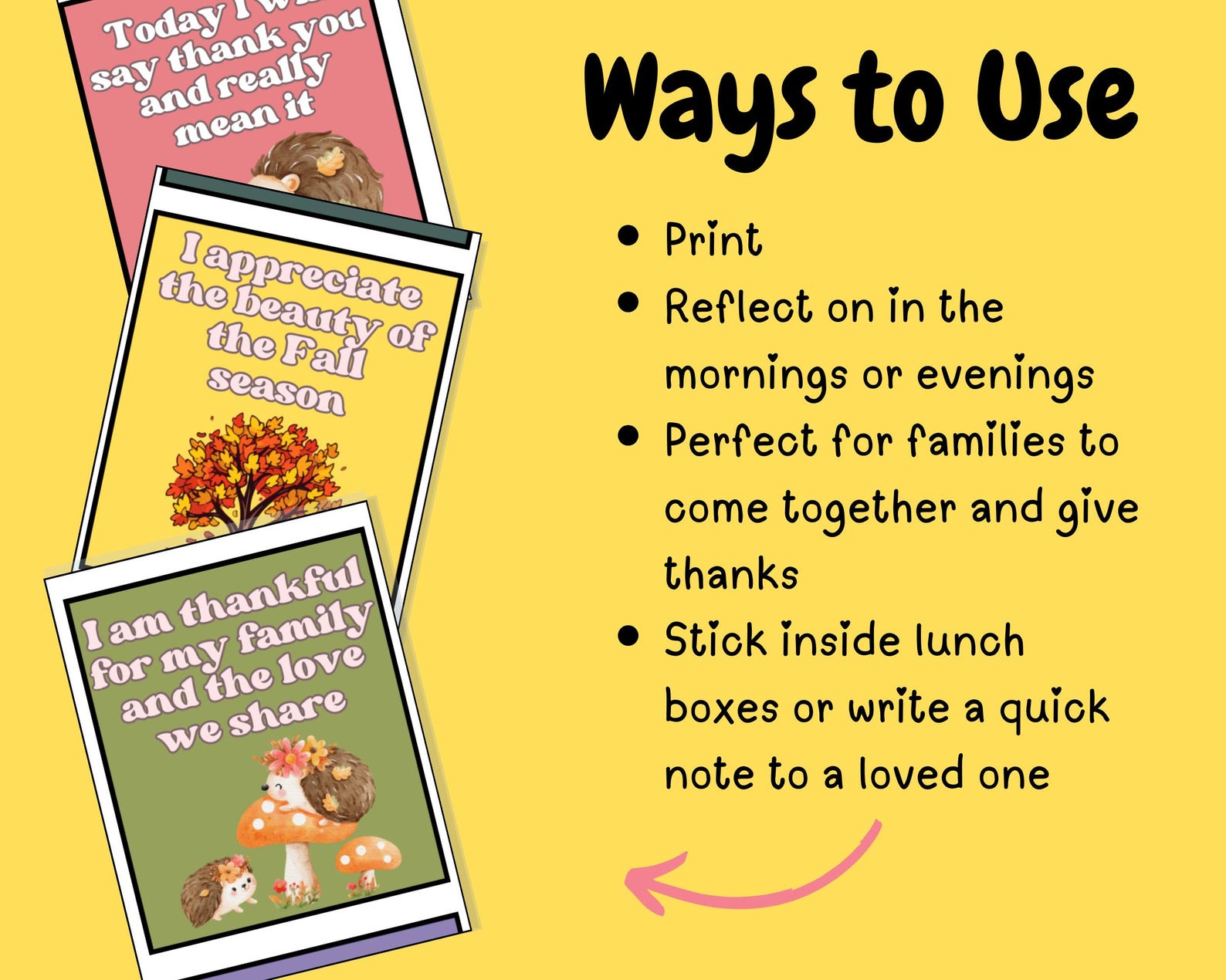 Fall Themed Gratitude Affirmation Cards (printable) - Etsy