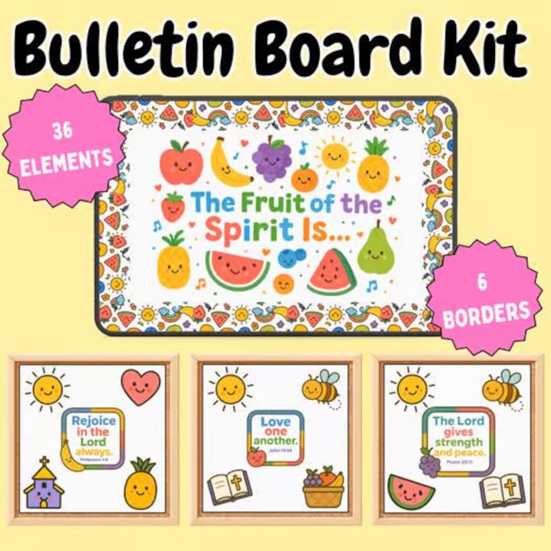 Fruit of the Spirit Bulletin Board Kit: Christian Classroom Decor (PDF ...