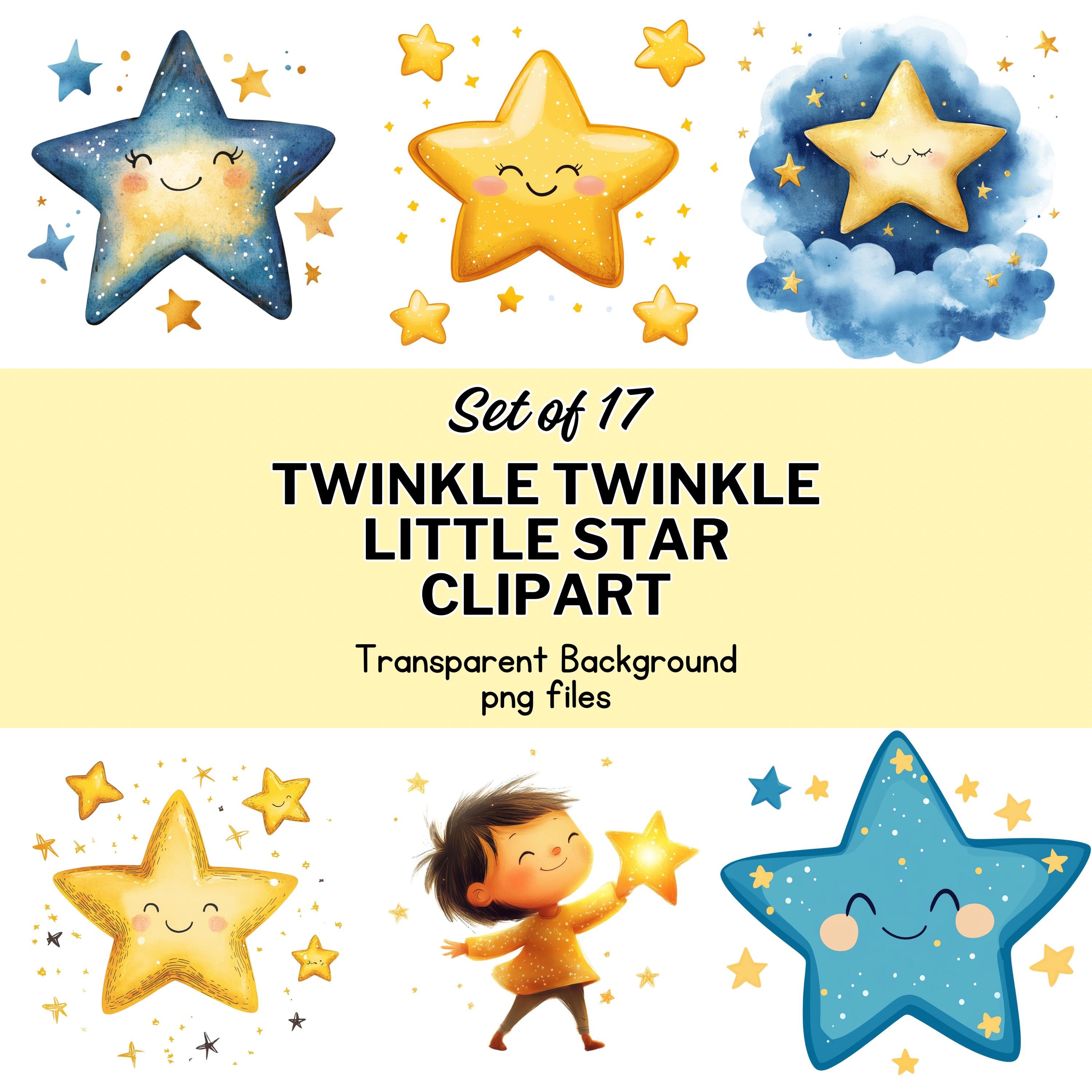 Twinkle Twinkle Little Star Clipart | Commercial Use | Nursery Art | Nursery Rhyme Clipart | DIY ...