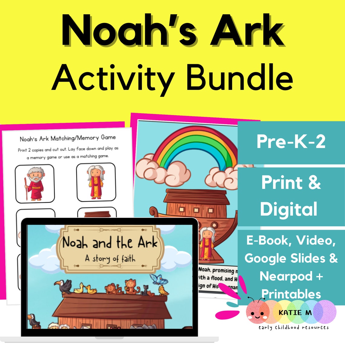 Noah's Ark Activity Bundle- Printable & Digital- Google Slides/nearpod ...