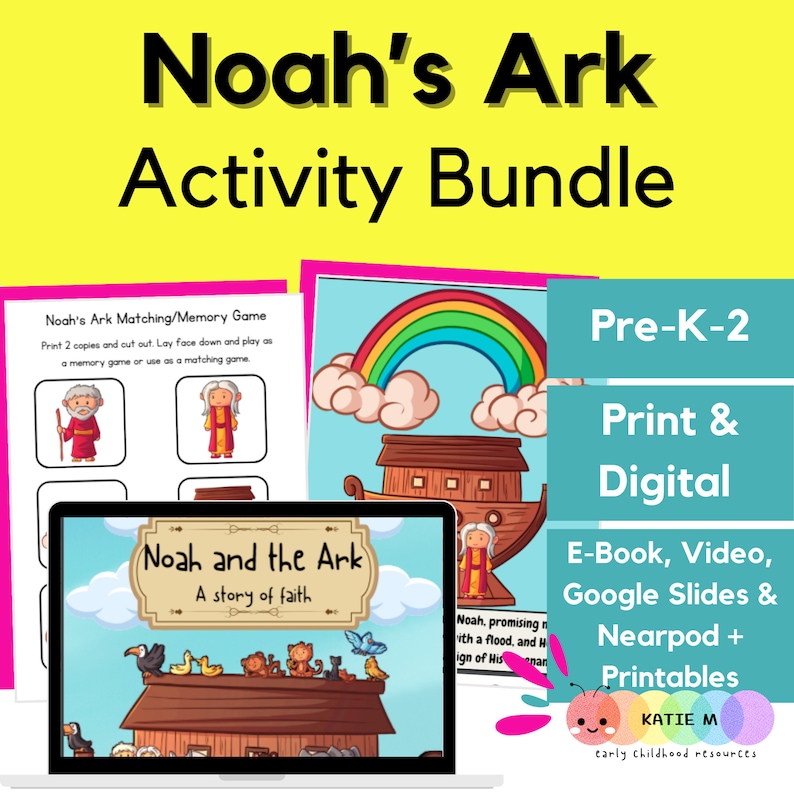 Noah's Ark Activity Bundle- Printable & Digital- Google Slides/nearpod ...