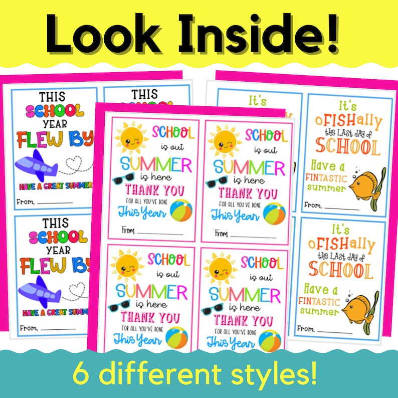 End of School Year Gift Tags: Summer Student/teacher Gift (digital ...