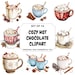 Cozy Hot Chocolate Clipart: Winter PNG Designs (commercial & Personal ...