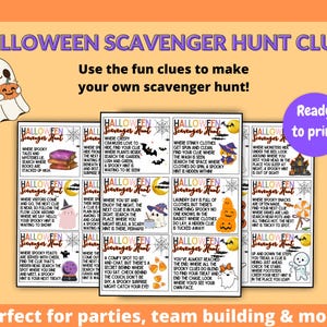 Halloween Themed Scavenger Hunt Clues Use in Your Own Scavenger Hunt ...