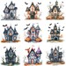 Watercolor Halloween Kids Clipart: Costumes, Haunted Houses, Cats (120 ...