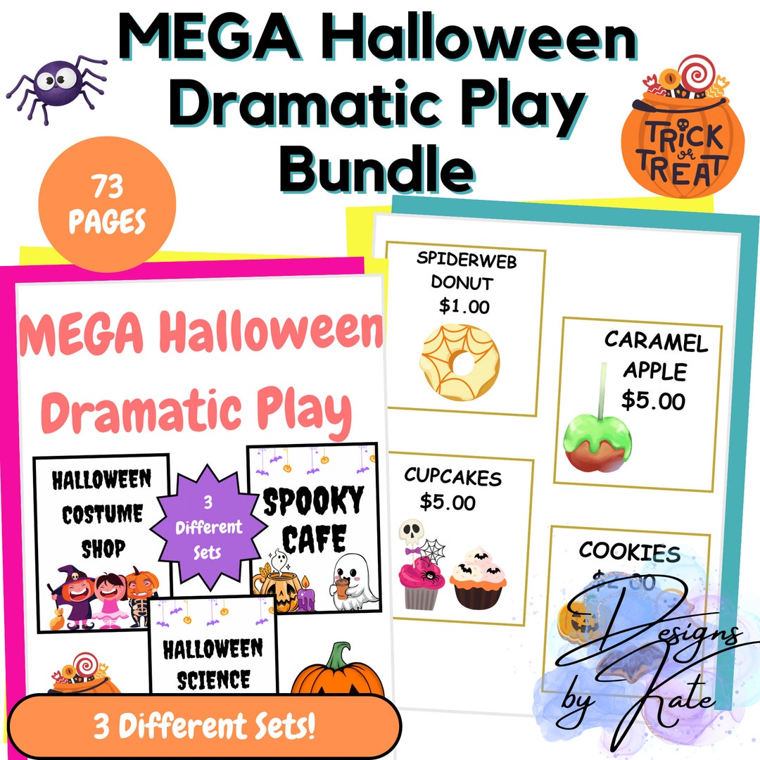 MEGA Halloween Dramatic Play Bundle - Printable Props & More - Playful ...