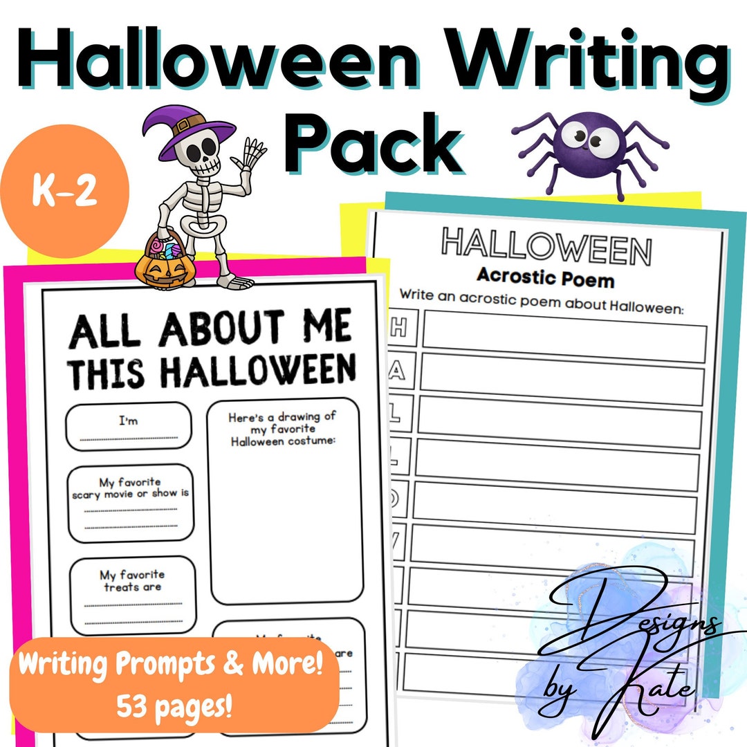 Halloween Writing Pack - Kinder-2nd - Writing Prompts, Vocabulary ...