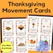 Thanksgiving Themed Gross Motor Movement Cards | Brain Breaks ...