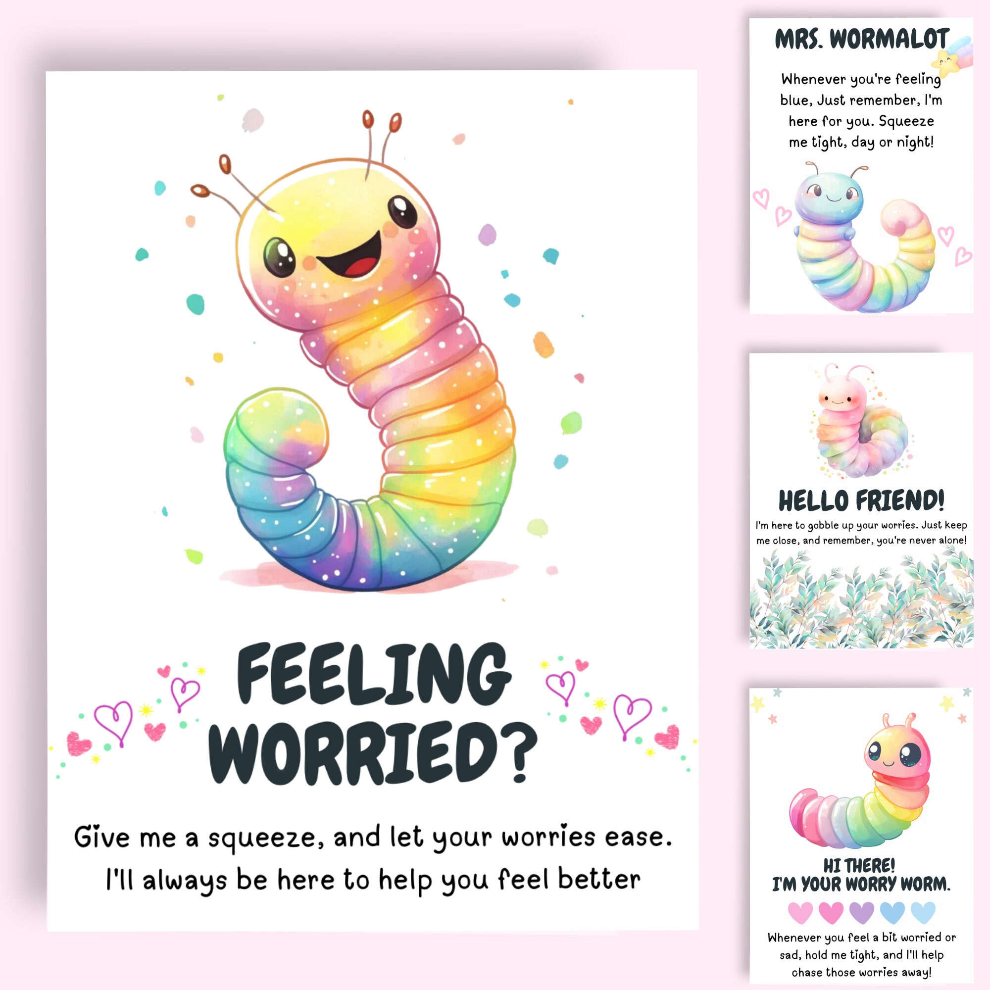 Worry Worm Tags & Notes for Kids - Worry and Anxiety Tools for Kids ...