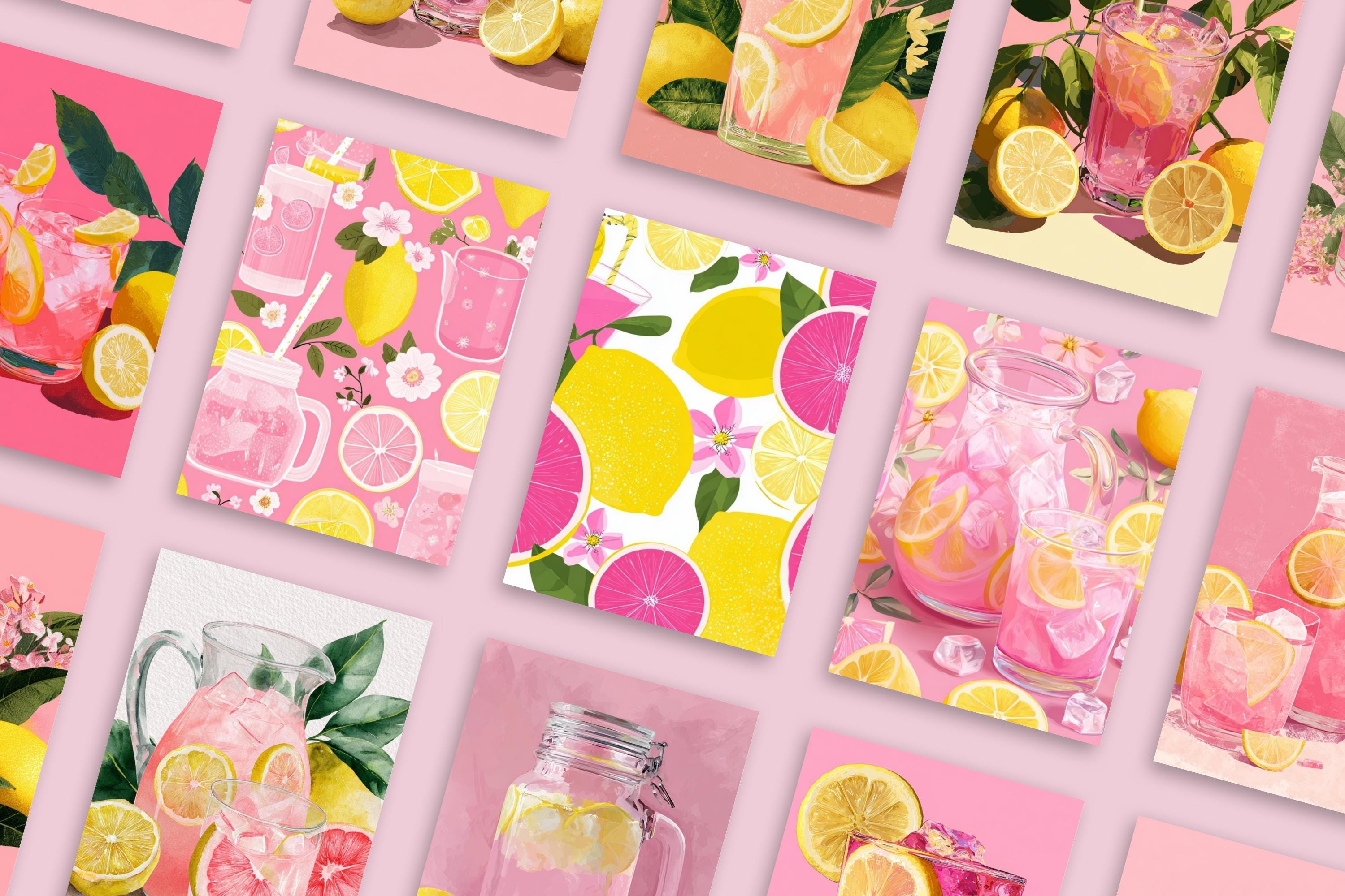 Pink Lemonade Clipart & Digital Paper Bundle – Summer Graphics ...