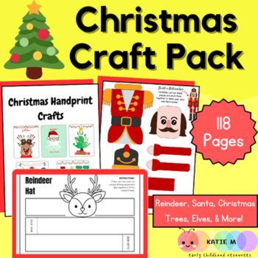 MEGA Christmas Craft Bundle- 118 Pages- Handprint Crafts, Puppets ...