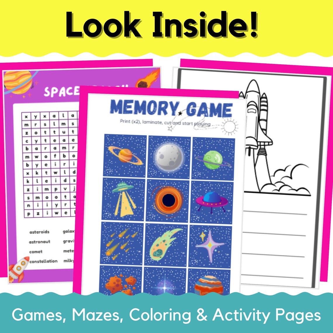 Space Activity Pack - Kindergarten-2nd Grade - Writing -reading -games ...