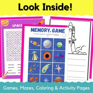 Space Activity Pack Kindergarten-2nd Grade Writing reading games flash ...