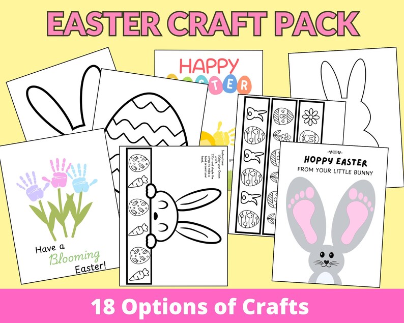 Easter Craft Pack Printable | Preschool & Kindergarten | Handprint Art ...