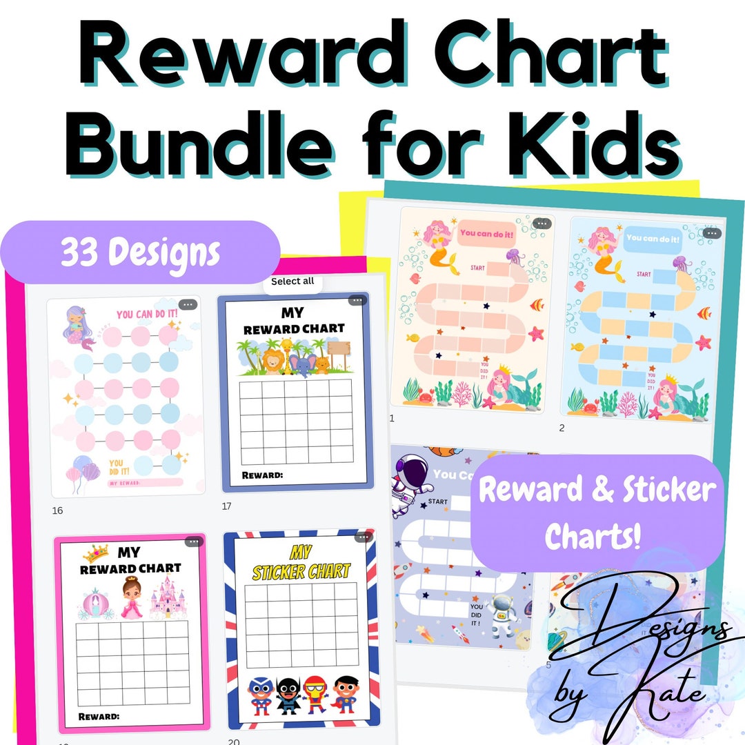 Reward & Sticker Chart Pack- 33 Designs- Special Education- Positive ...