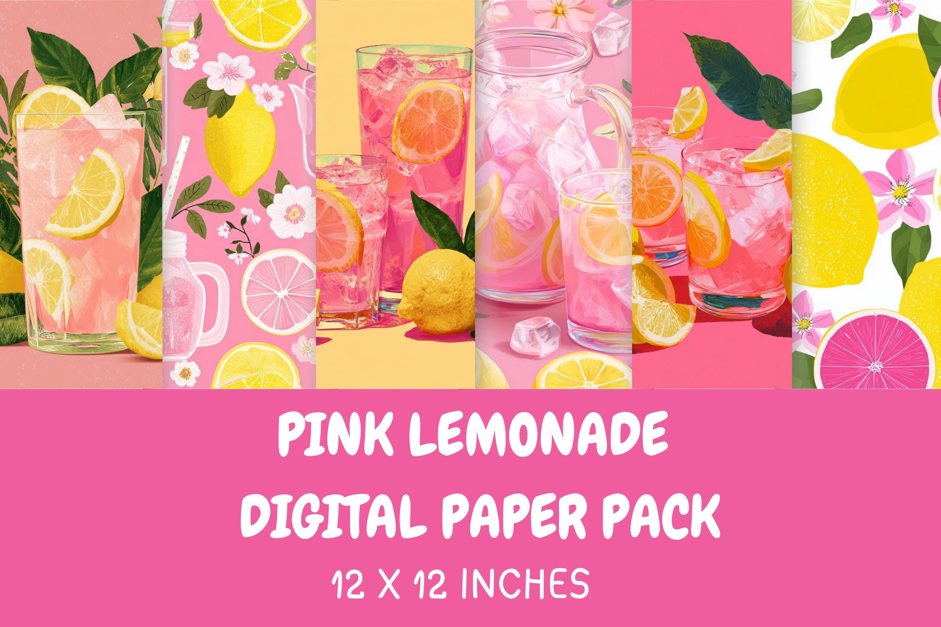 Pink Lemonade Clipart & Digital Paper Bundle – Summer Graphics ...