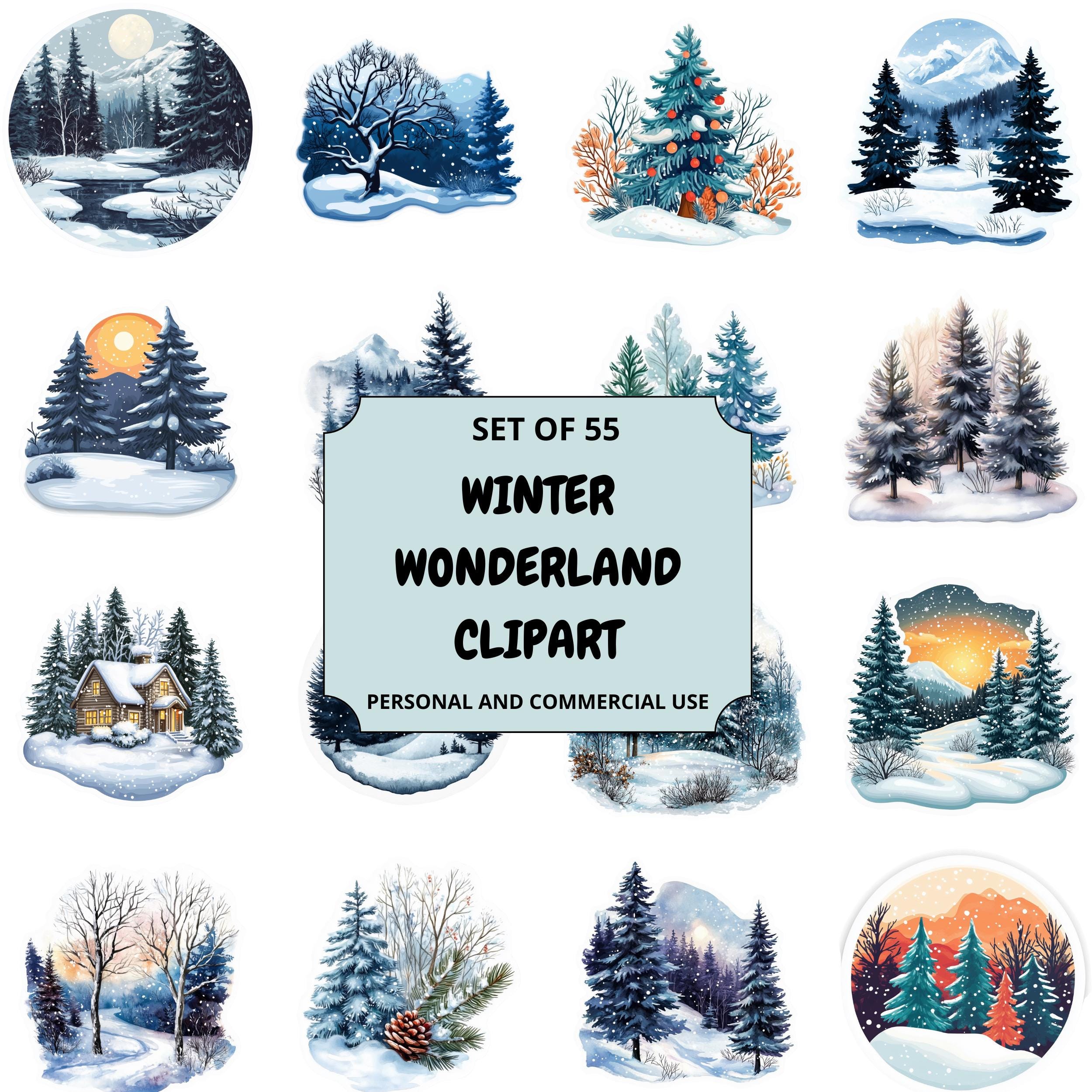 Winter Wonderland Clipart: 55 PNG Designs for DIY Crafts - Etsy