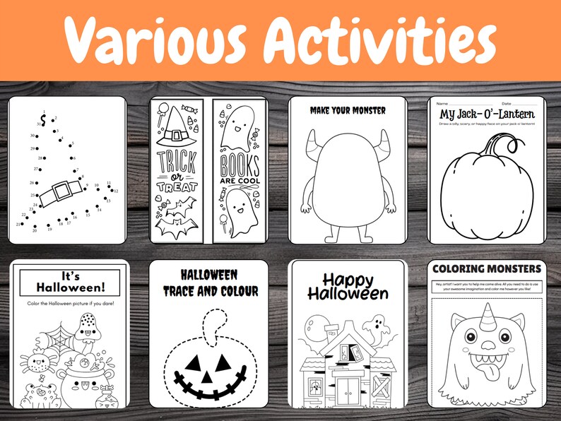 Halloween Coloring & Activity Pack Classroom Party Activities 162 Pages ...
