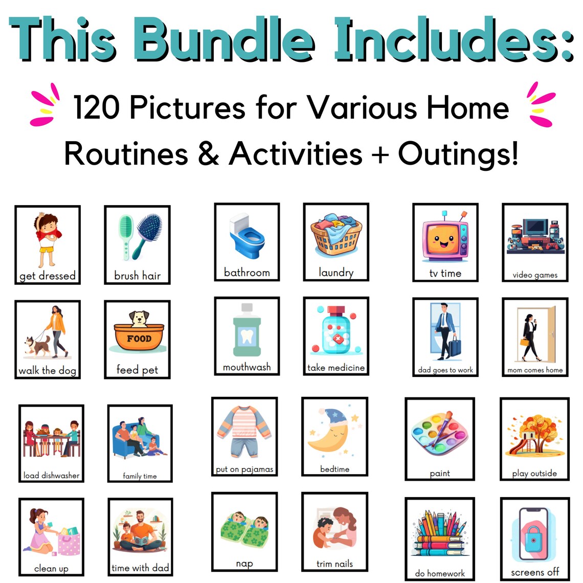 Visual Schedule Picture Cards - PEC - Special Education/autism ...