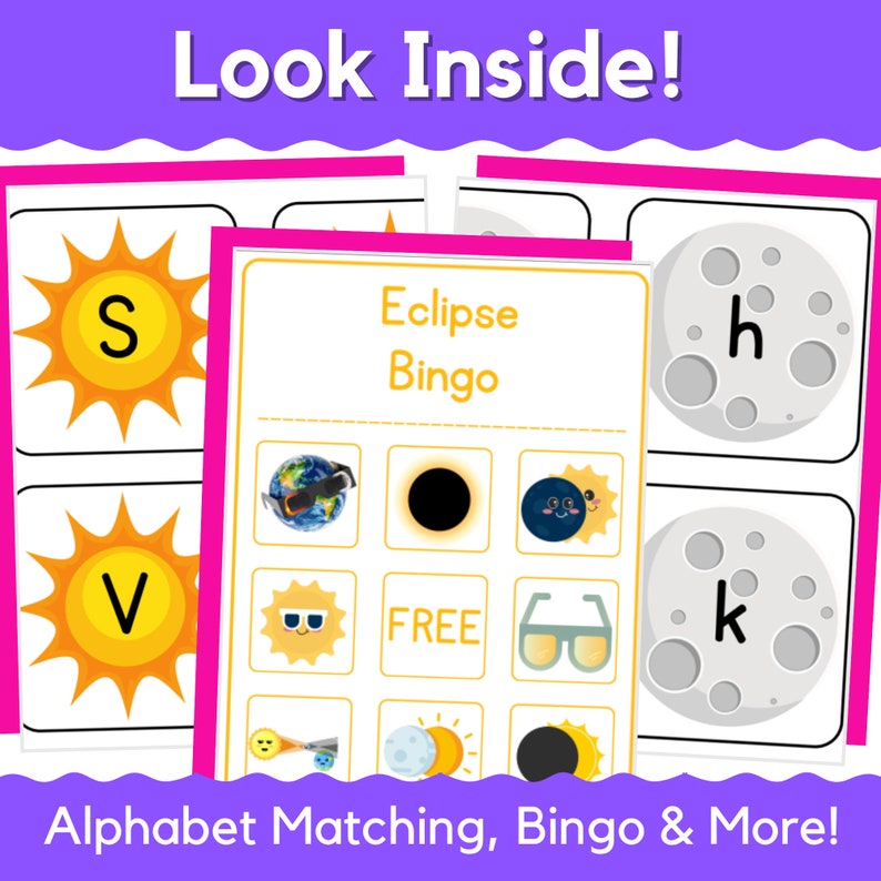 2024 Solar Eclipse Pack for Preschool, Kindergarten - Games - Coloring ...