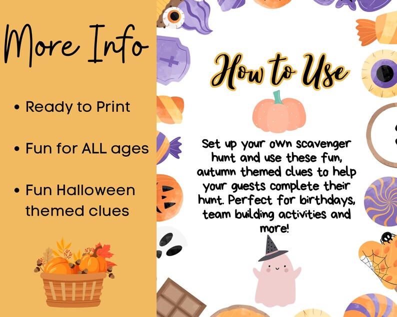 Halloween Themed Scavenger Hunt Clues Use in Your Own Scavenger Hunt ...