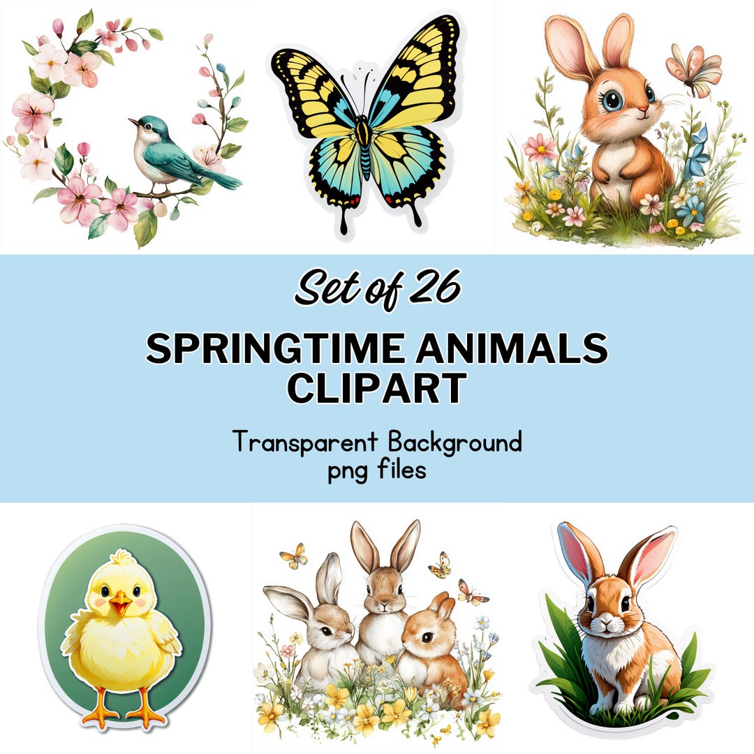 Springtime Animals Clipart | 26 Transparent Pngs | Commercial Use ...