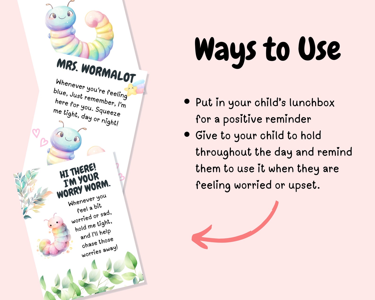 Worry Worm Tags & Notes for Kids - Worry and Anxiety Tools for Kids ...