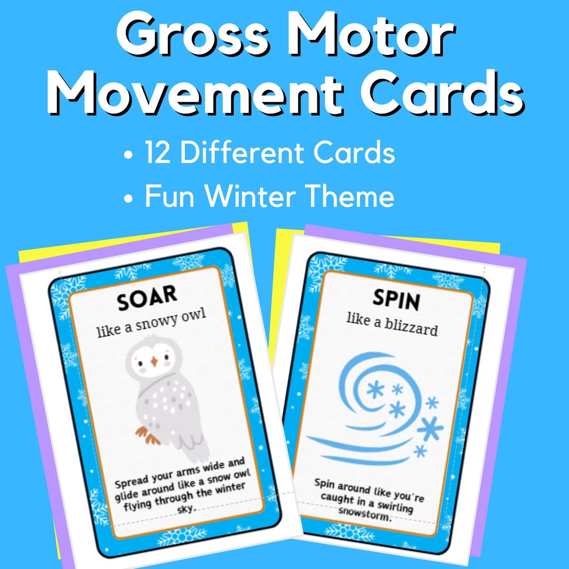Winter Movement Cards: Gross Motor Skills Activity (printable) - Etsy