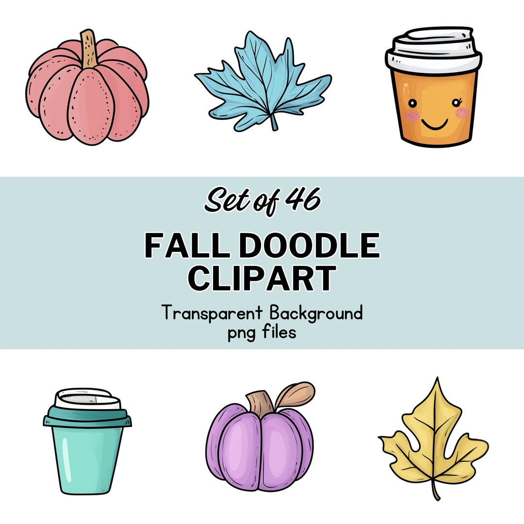 Fall Doodle Clipart- Scrapbooking- DIY Crafts- Junk Journal- Commercial ...