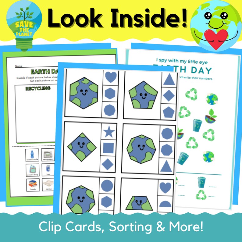 Earth Day Printables and Activities for Kids Bundle Worksheets Games ...