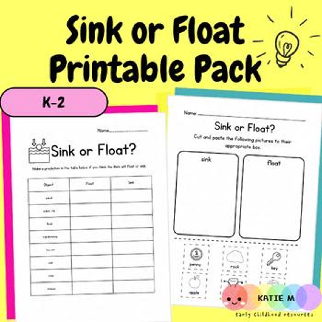 Sink or Float Printable Activities | Science Sorting, Prediction ...