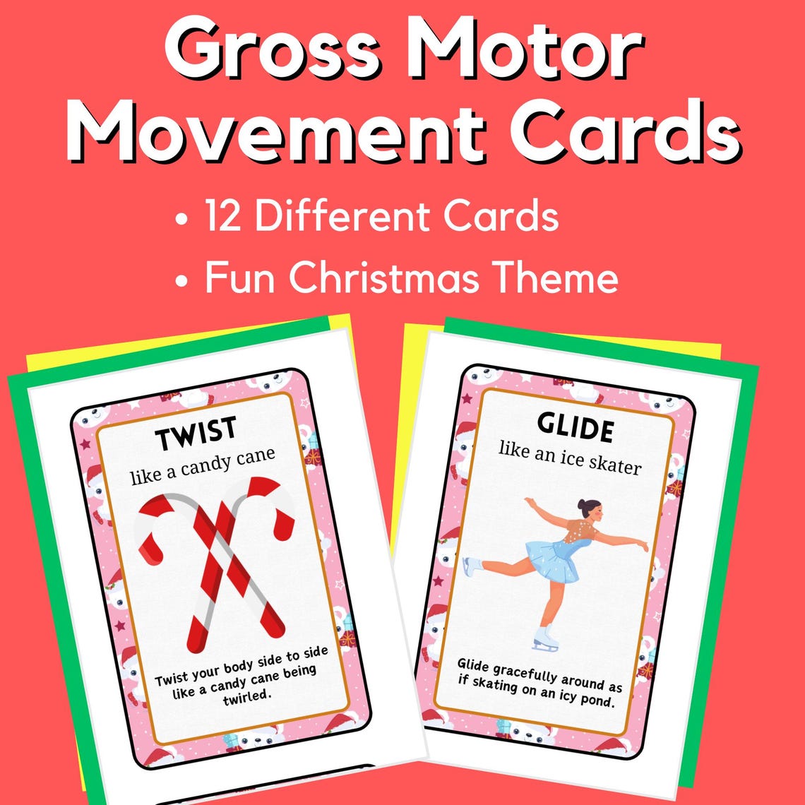 Christmas Themed Gross Motor Movement Cards | Brain Breaks | Transition ...