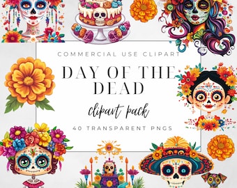 Day of the Dead Clip Art – Sugar Skulls, Calavera PNG (commercial Use ...