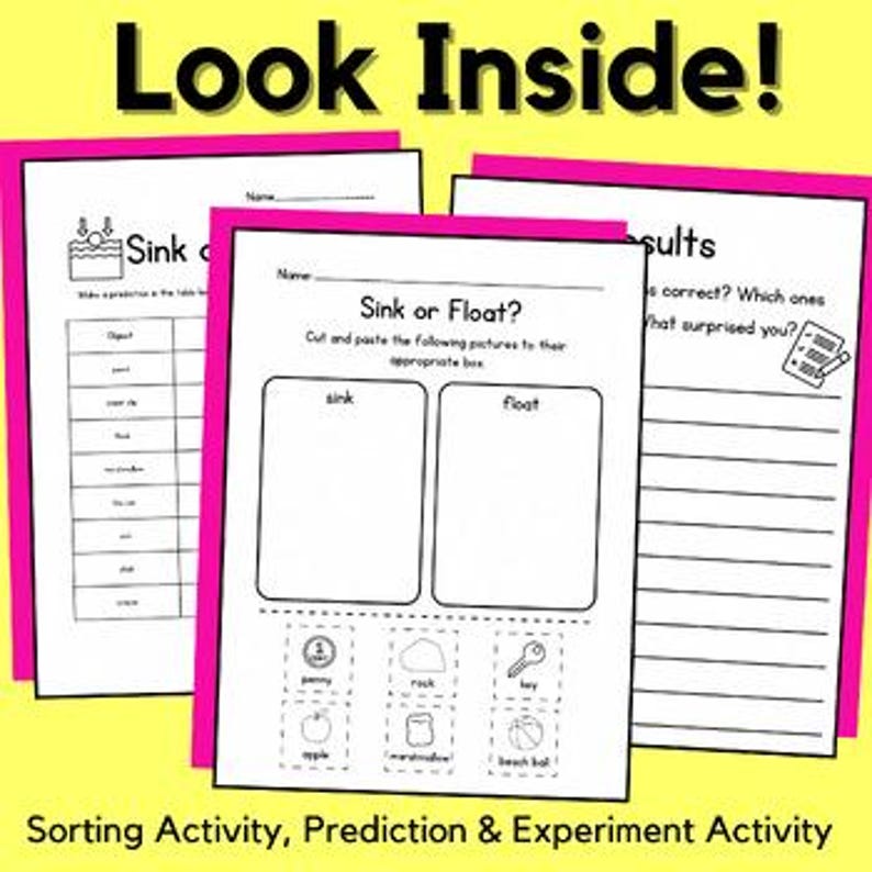 Sink or Float Printable Activities | Science Sorting, Prediction ...