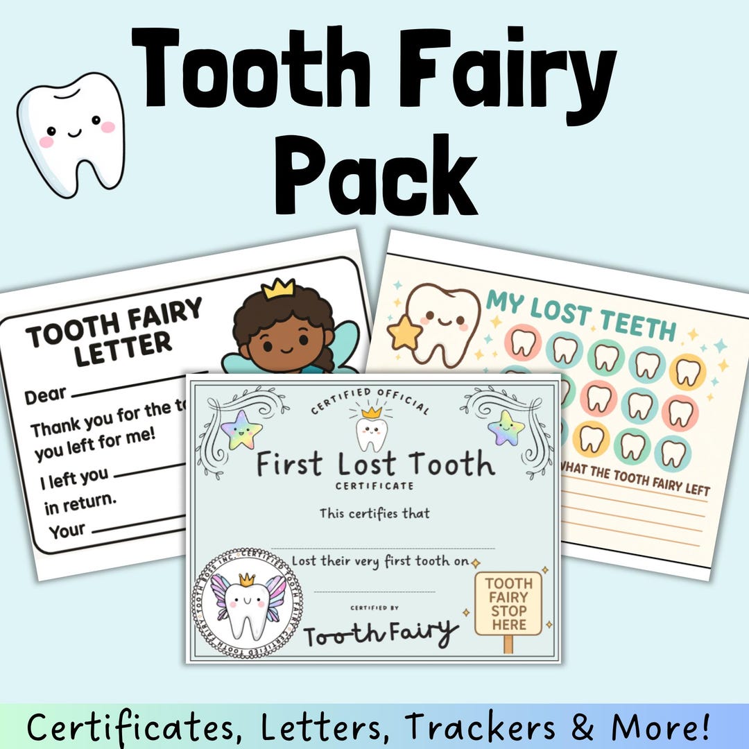 Tooth Fairy Printable Kit: Tracker, Letters, Receipts (digital Download ...