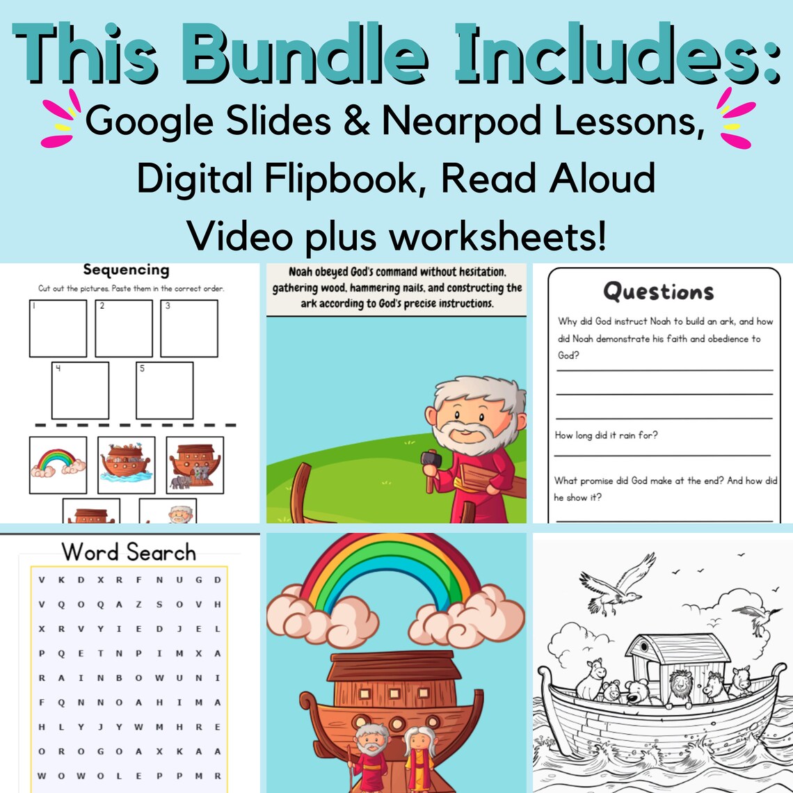 Noah's Ark Activity Bundle- Printable & Digital- Google Slides/nearpod ...