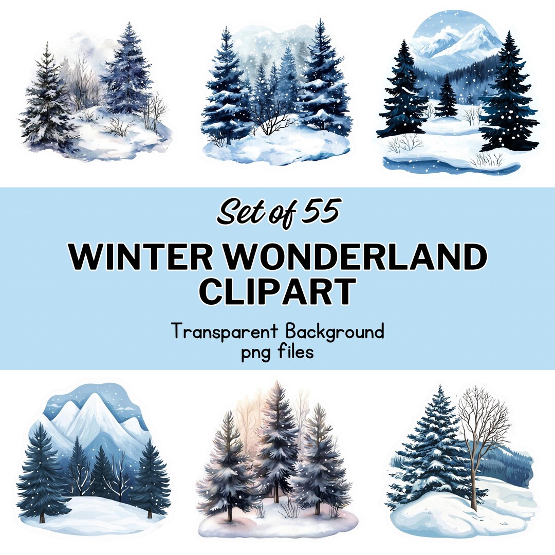 Winter Wonderland Clipart: 55 PNG Designs for DIY Crafts - Etsy