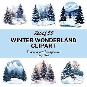 Winter Wonderland Clipart: 55 PNG Designs for DIY Crafts - Etsy
