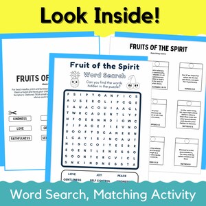 Fruit of the Spirit Activity Pack: Sunday School Printables (PDF) - Etsy