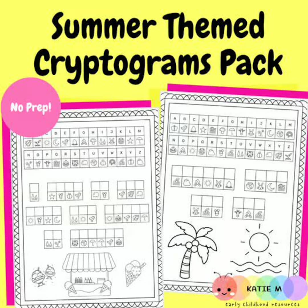 Summer Cryptogram Puzzles: Literacy & Problem Solving (printable Pack ...