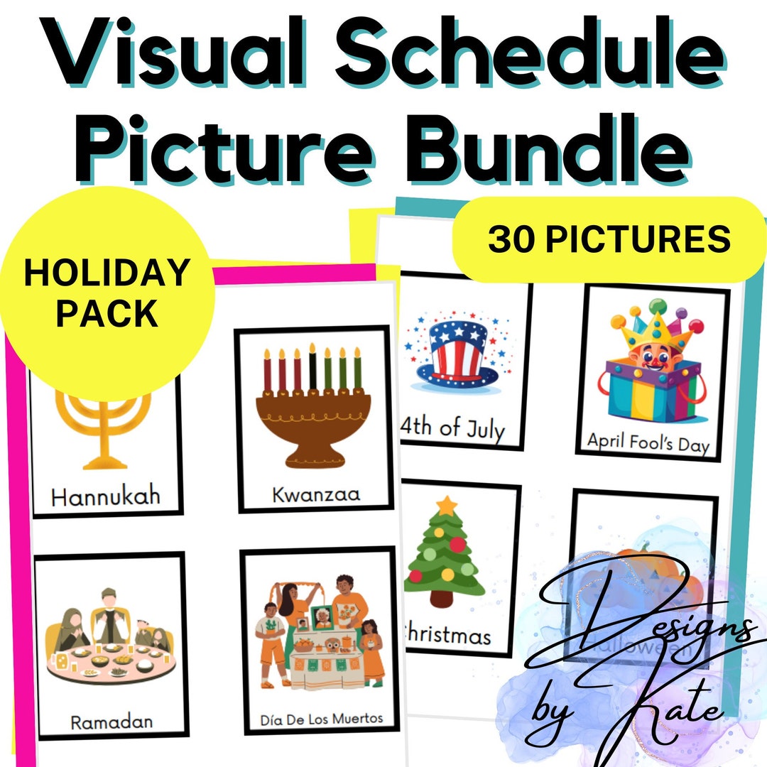 Visual Schedule HOLIDAY Picture Cards- PEC- Special Education/autism ...