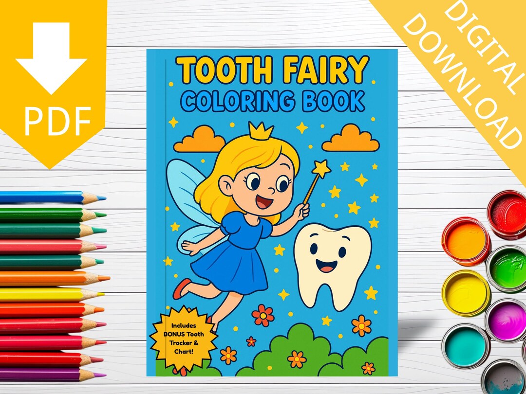 Tooth Fairy Coloring Book for Kids | 30 Pages | Bonus Tracker & Reward ...